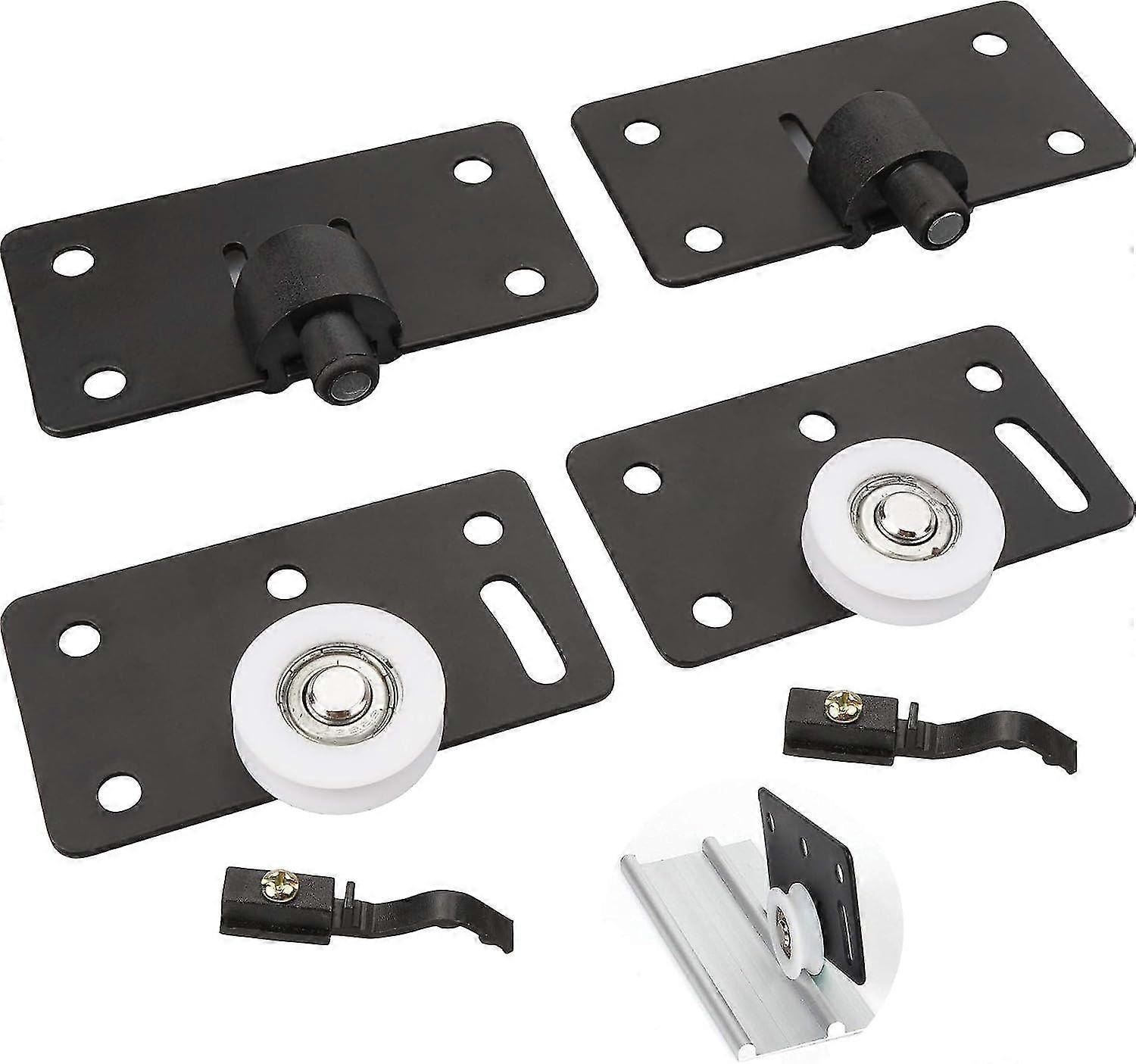 Set of 2 Sliding Door Roller Rail Sliding Cupboard Door, Sliding Wheels ...