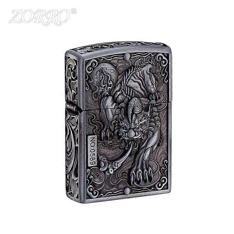 Zorro Zk20-1 Bronze Metal Shell Kerosene Lighter High-End Grinding ...