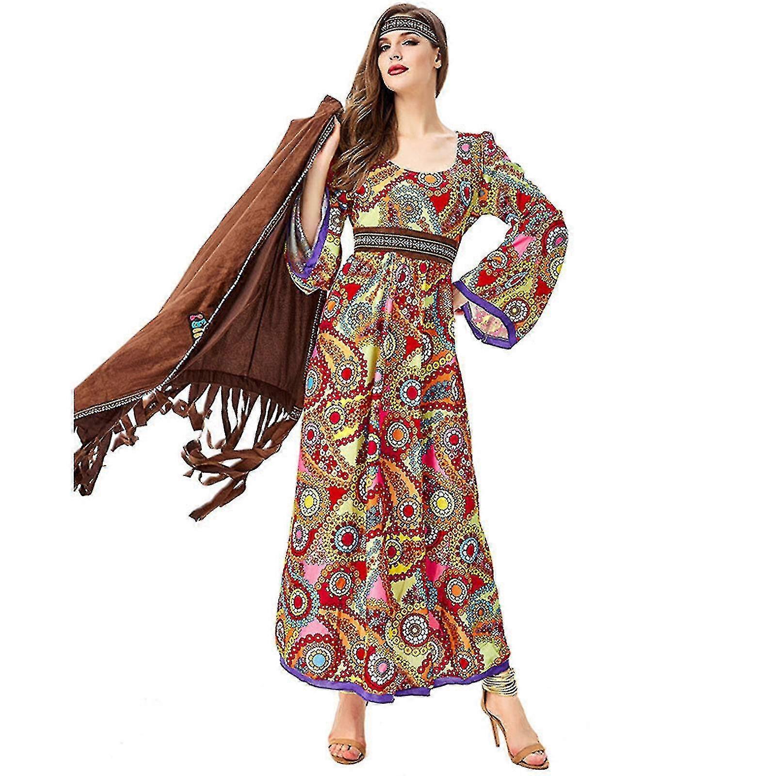 60s 70s Hippie Costume Set With Hippie Accessories, Retro Hippie ...