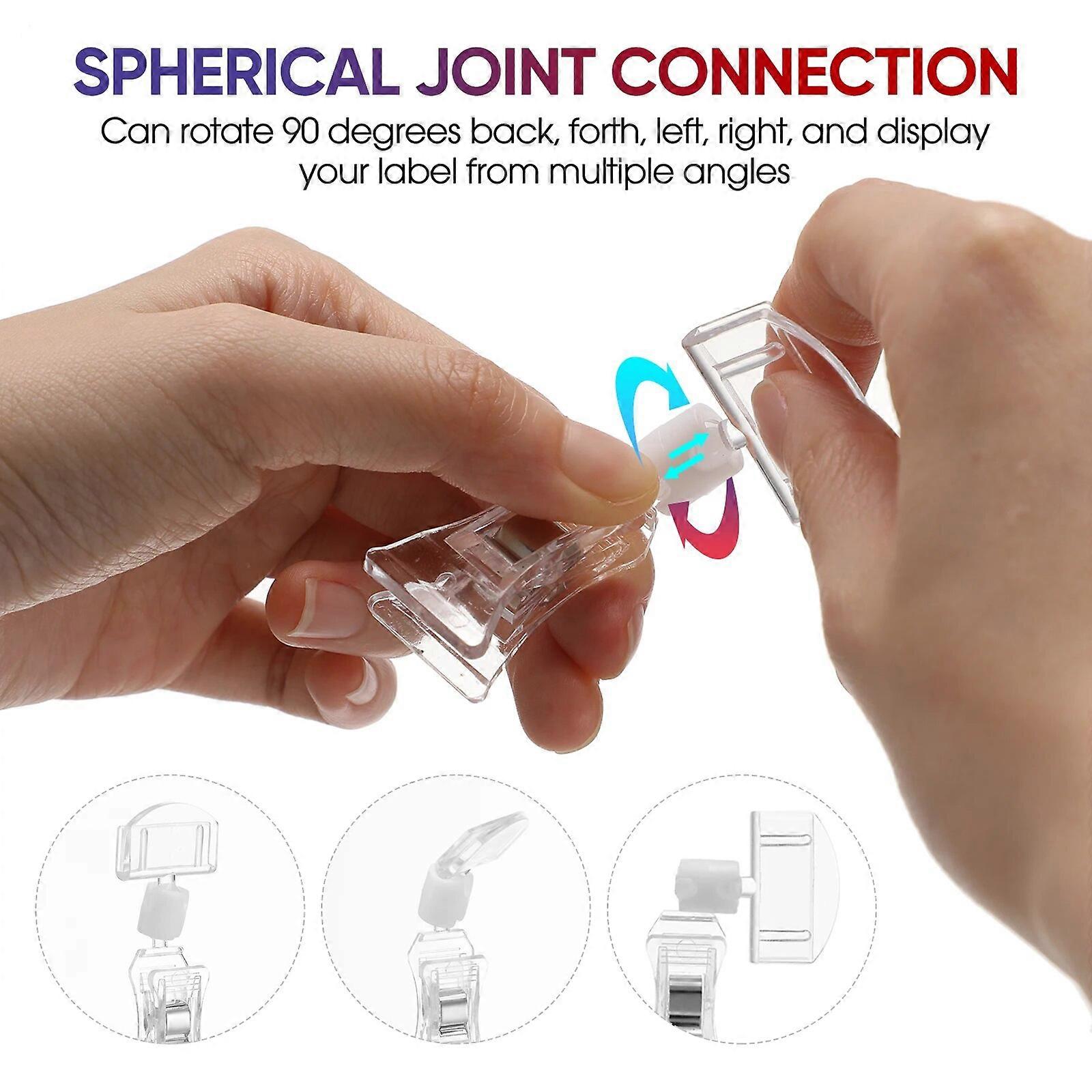 10pcs Advertising Label Rack Acrylic Price Tag Clips Plastic Basket ...