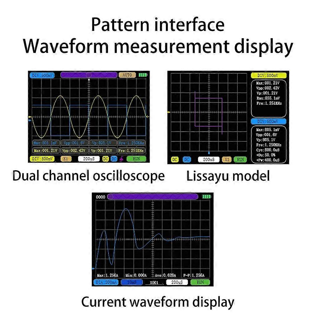 Dual-channel Digital Oscilloscope 10M Analogue Bandwidth 50M Sampling Rate Lissajous Patterns 6A ...