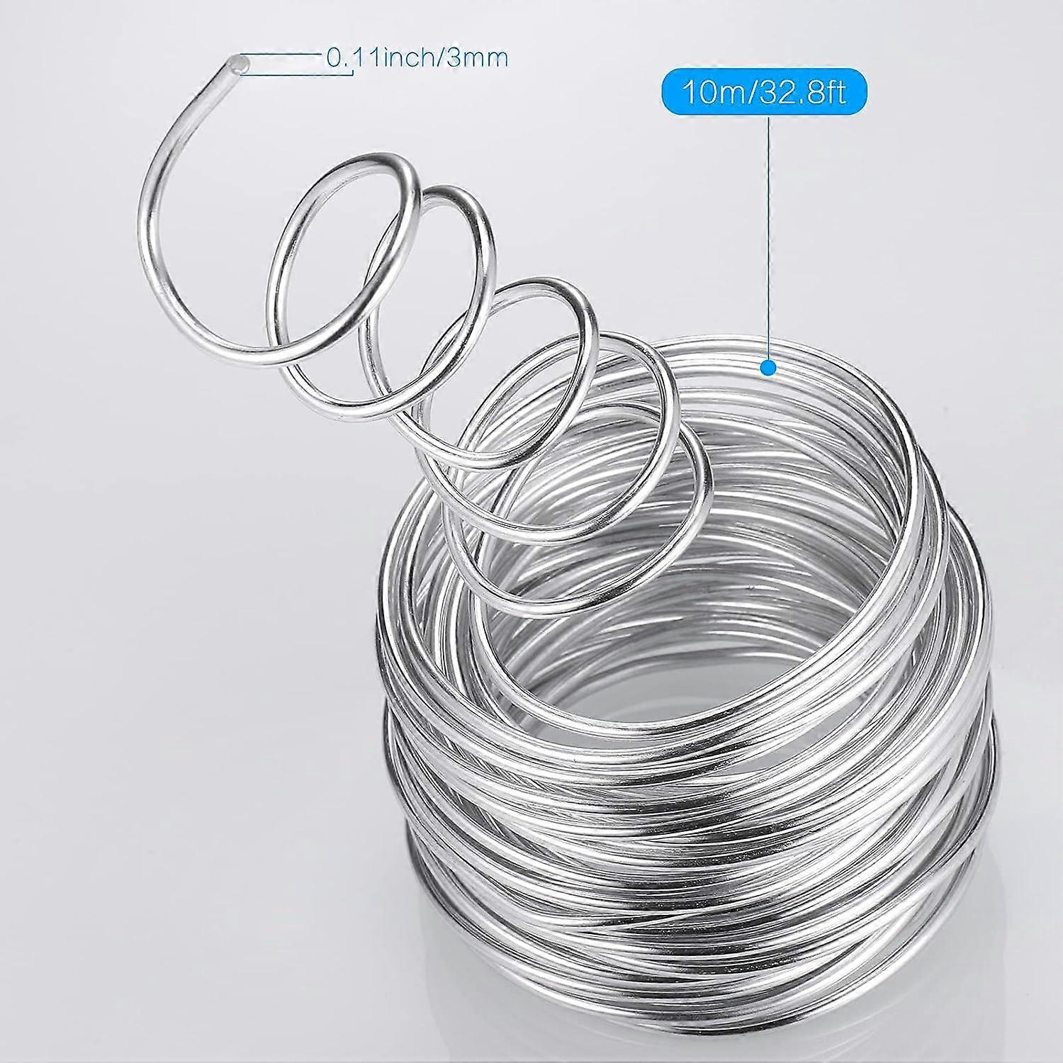 Aluminium Wire 3mm x 10m, Bendy Craft Wire, Silver Plated Jewellery Wire, Flexible Modelling ...