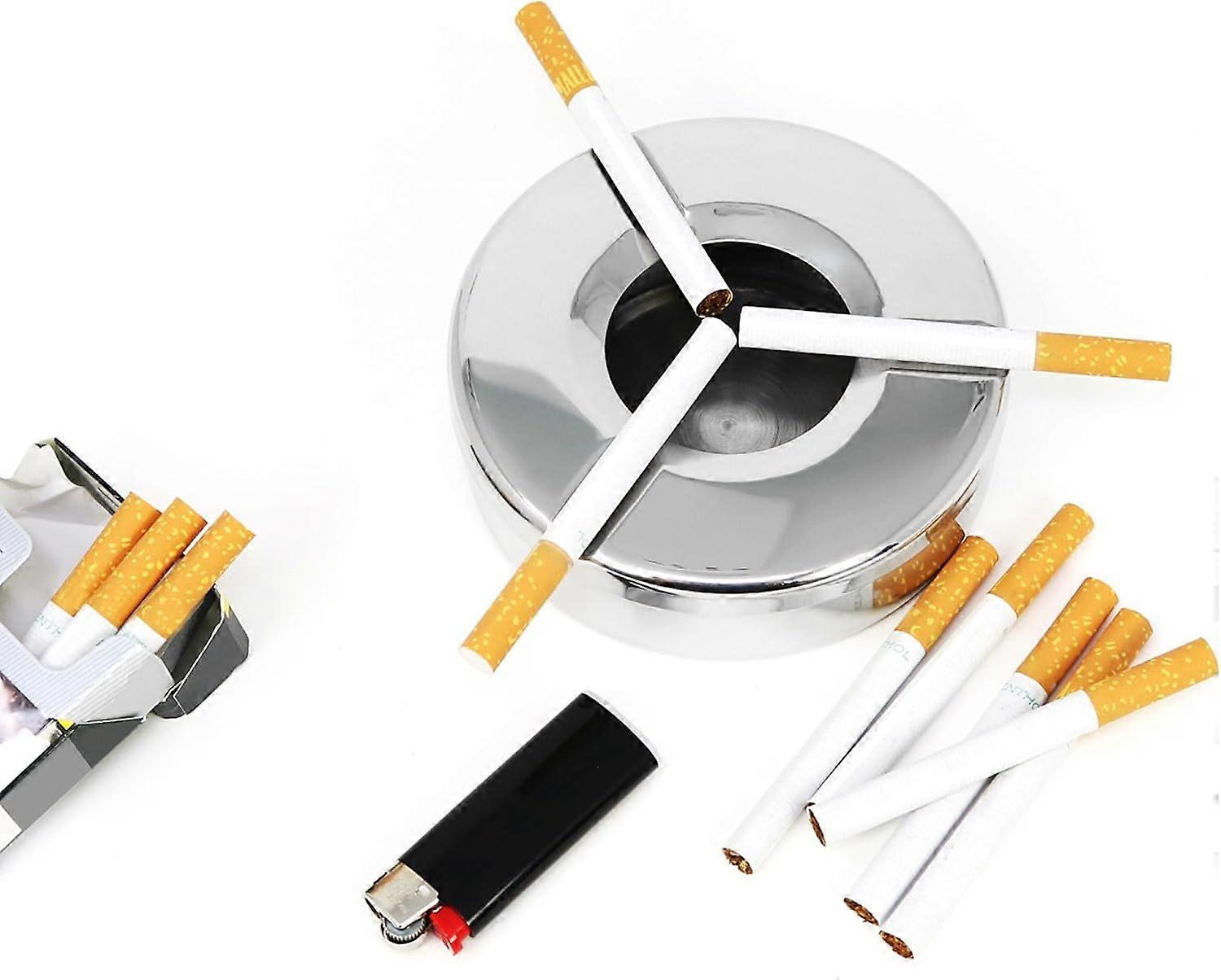 6X Stainless Steel Ashtrays - Wind Ashtray with Removable Lid to ...