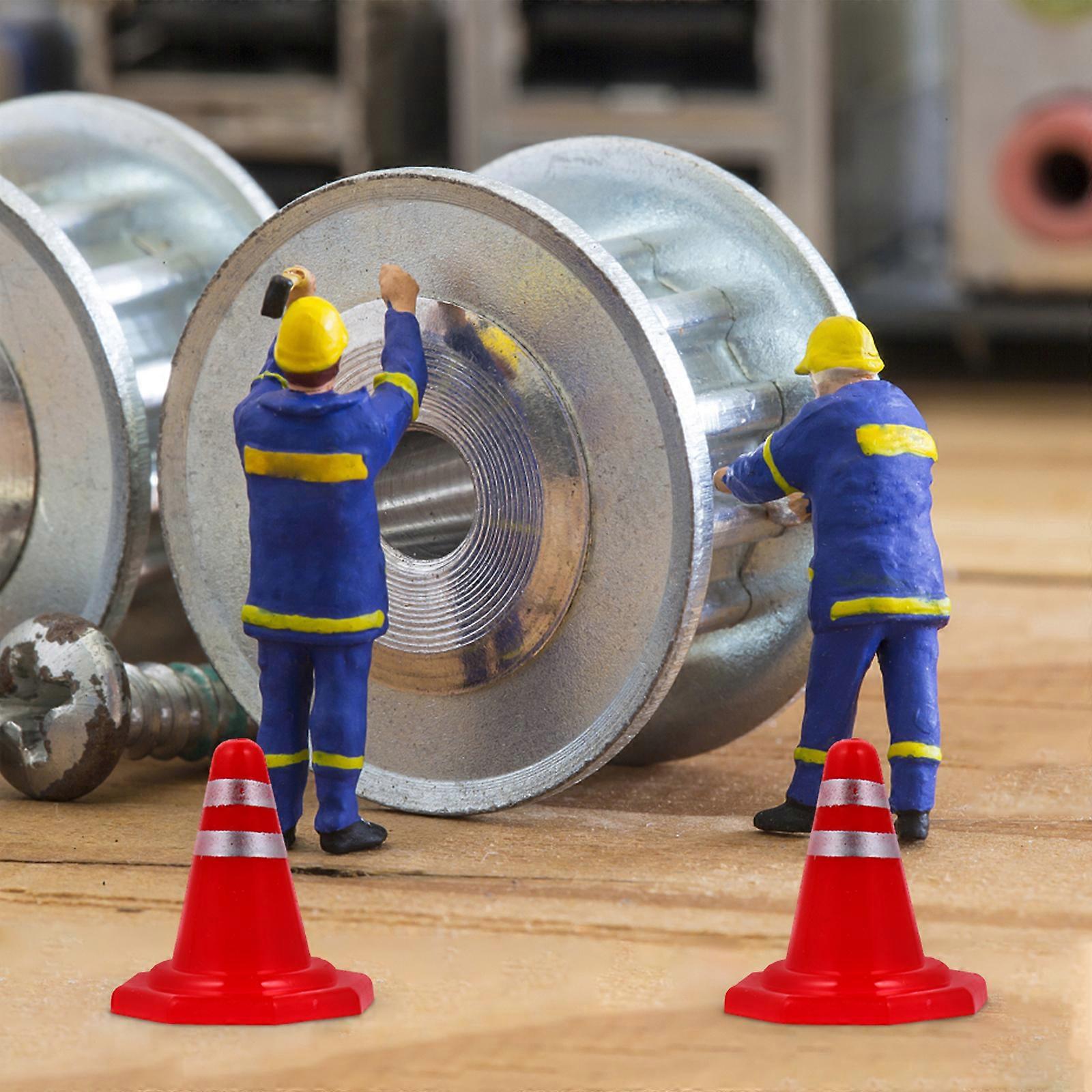 10Pcs Sand Table Road Cones DIY Roadblocks Simulation Traffic Signs ...