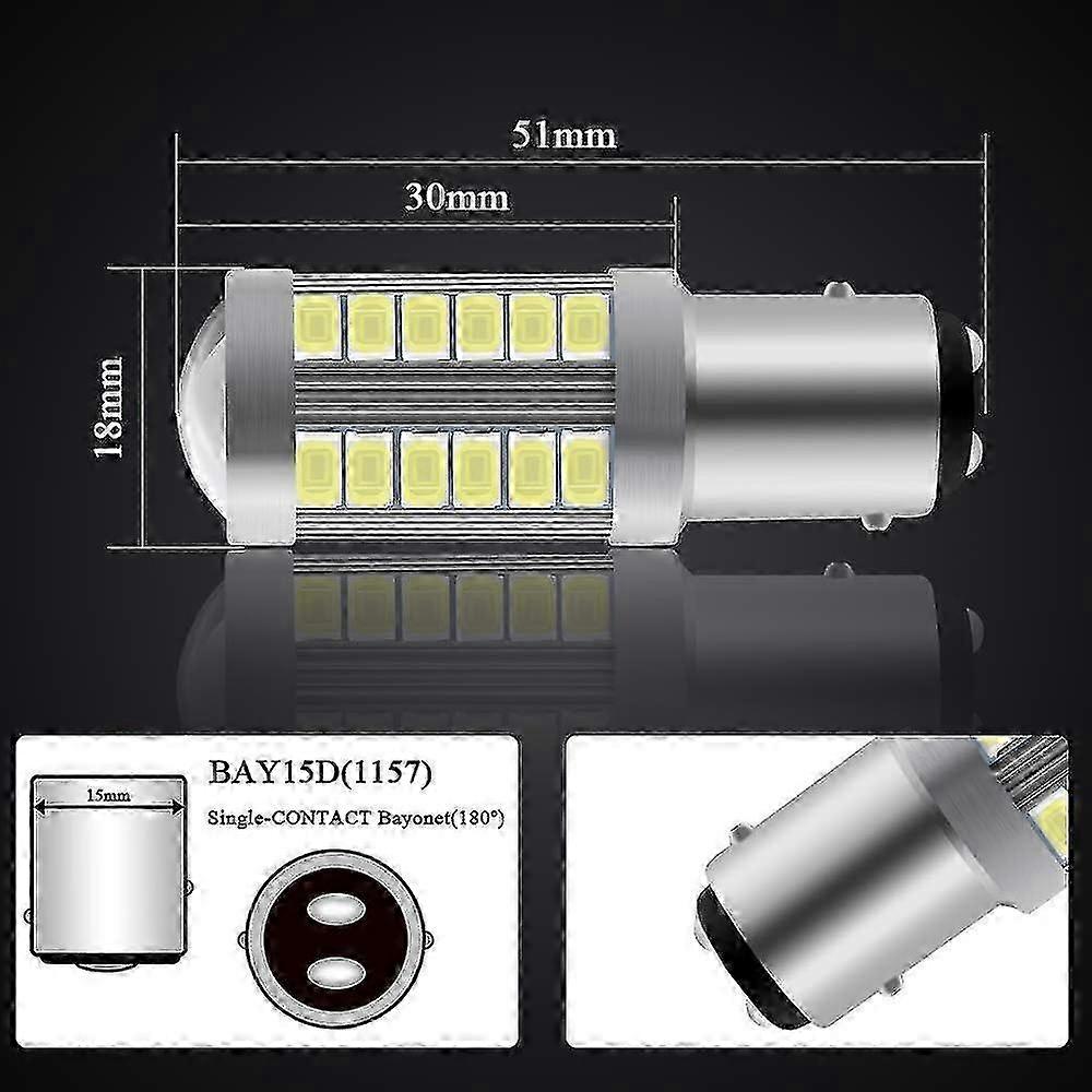 X 1157 Bay15d Led Bulb Super Bright White 6000k 5630 33 Smd Canbus ...