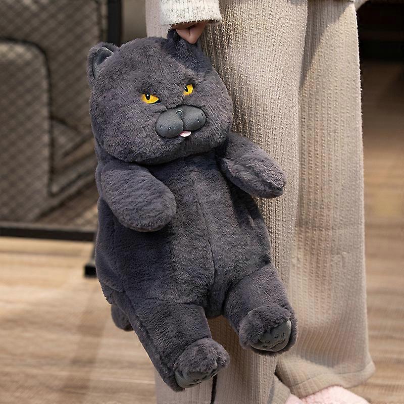 Fat Cat Plush Stuffed Animals Toy Lifelike Black Cat Toy for Boys and ...