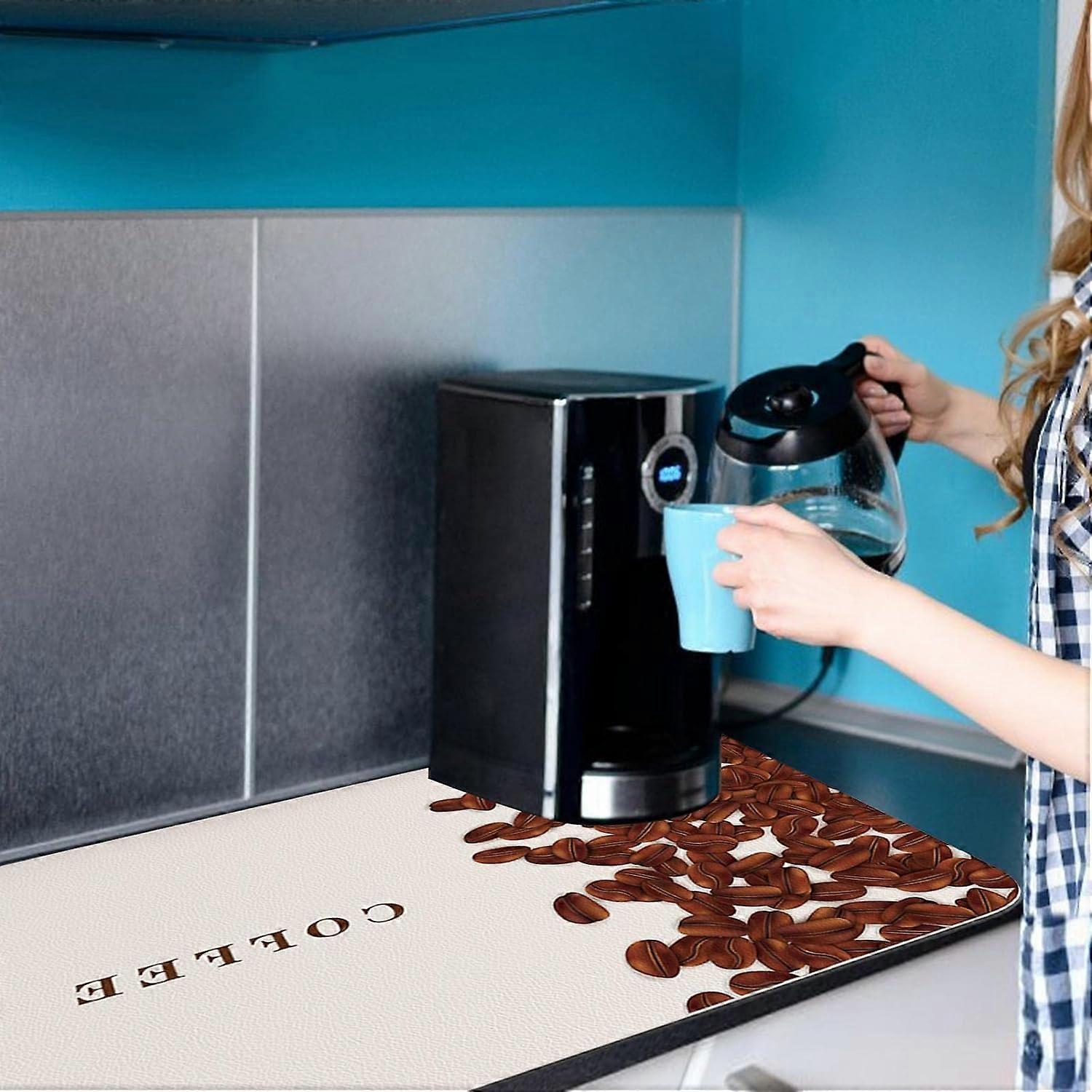 Coffee Mat - Coffee Bar Accessories, Absorbent Stain Resistant Drying ...