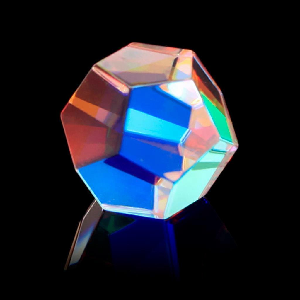 Crystal Glass Prism Polyhedron 24MM Rainbow Optical Glass Prism ...