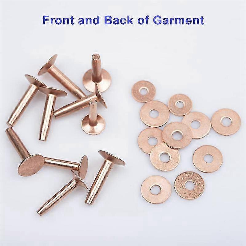 Copper Rivets And Burrs, Solid Brass Rust-proof Studs Leather Copper ...