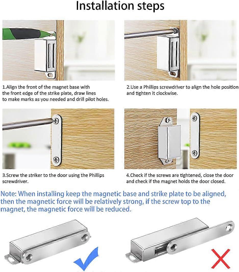 Magnetic Door Catch 10KG Pull Strong Magnet Cabinet Latches Magnetic ...