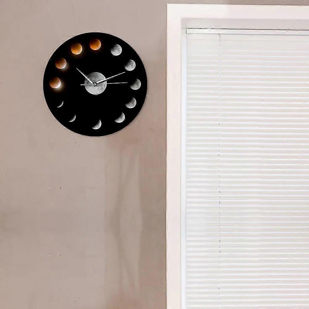 Series of Total Lunar Eclipse Moon Phases Wall Clock Outer Space Lunar ...