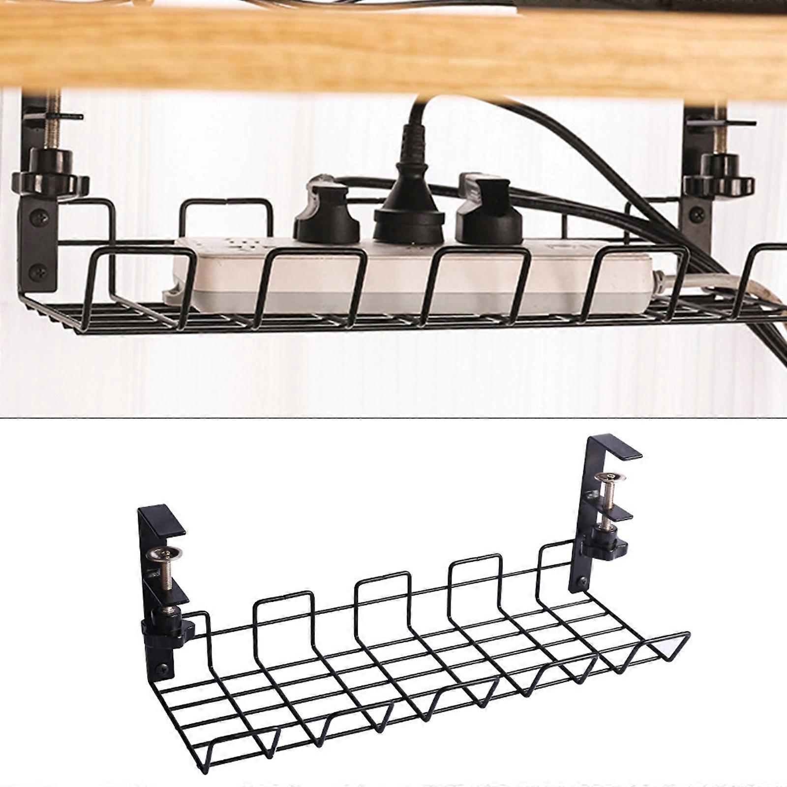 Under Table Storage Rack Cable Management Tray Desk Bottom Socket ...