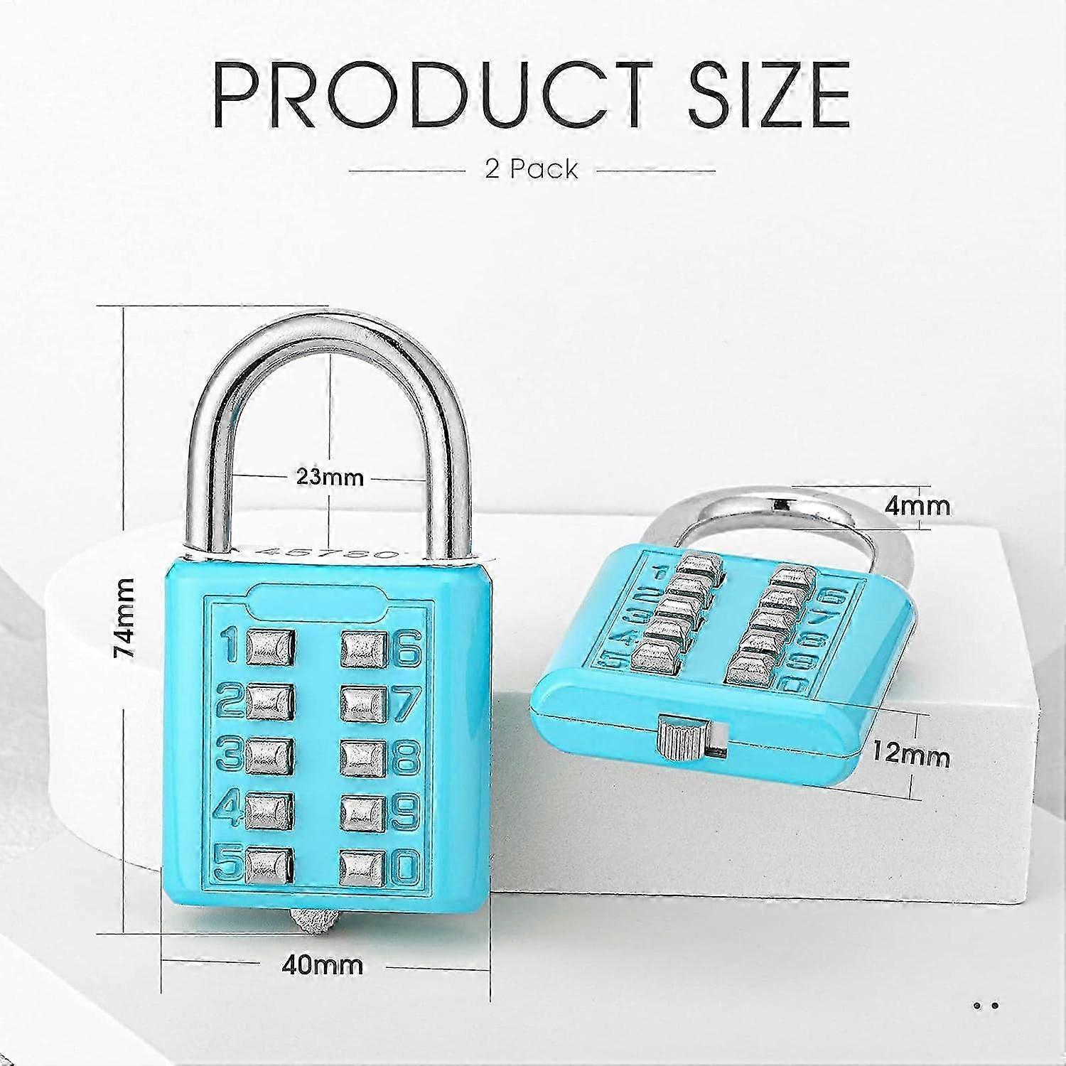 Digit Combination Locks, 10-Digit Push-Button Combination Padlock, 5-Digit | Fruugo UK