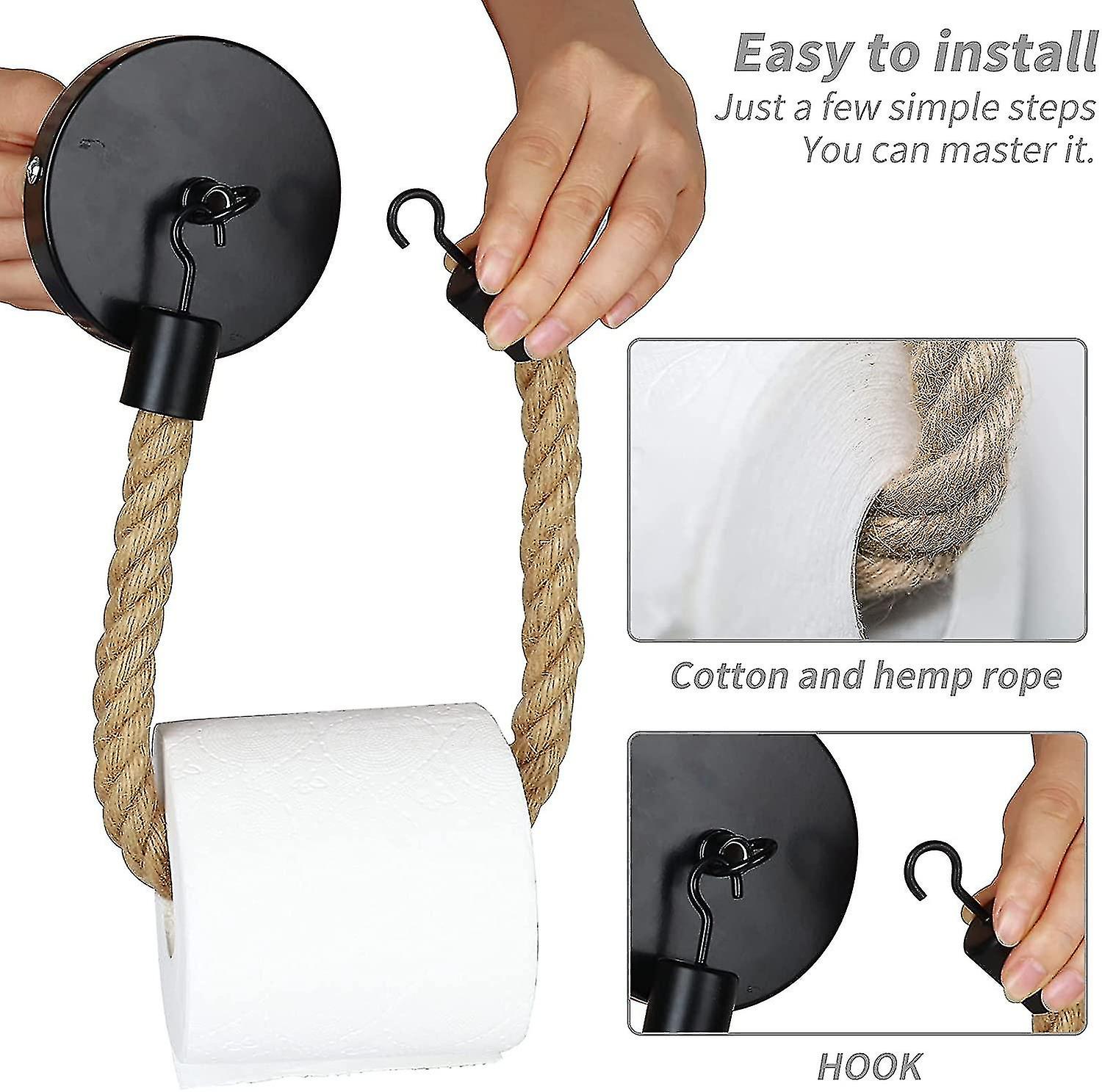 Bathroom Retro Hemp Rope Toilet Paper Holder | Fruugo UK