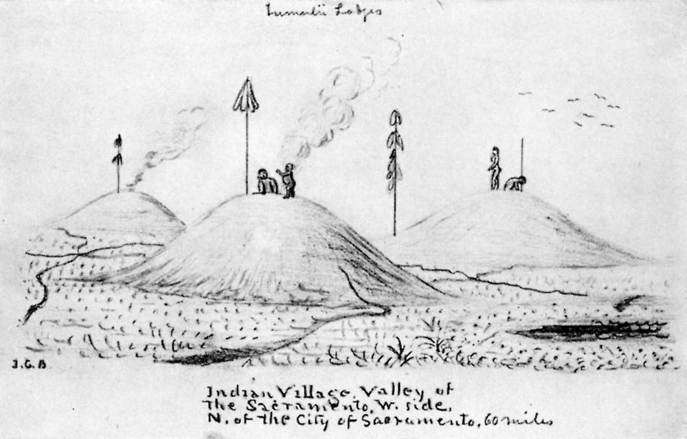 Native Americans: Maidu Village. /Nsketch Of A Maidu Native American ...