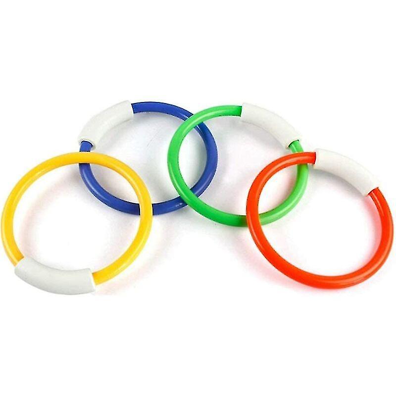 Set Of 4 Children Swimming Pool Diving Rings, Self Vertical Underwater ...