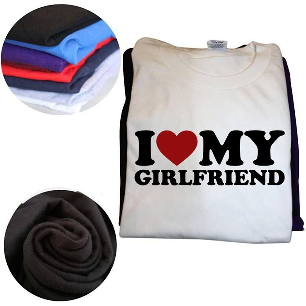 Sjovt Jeg elsker hjerte Min kæreste T-shirts Grafisk bomuld Streetwear ...