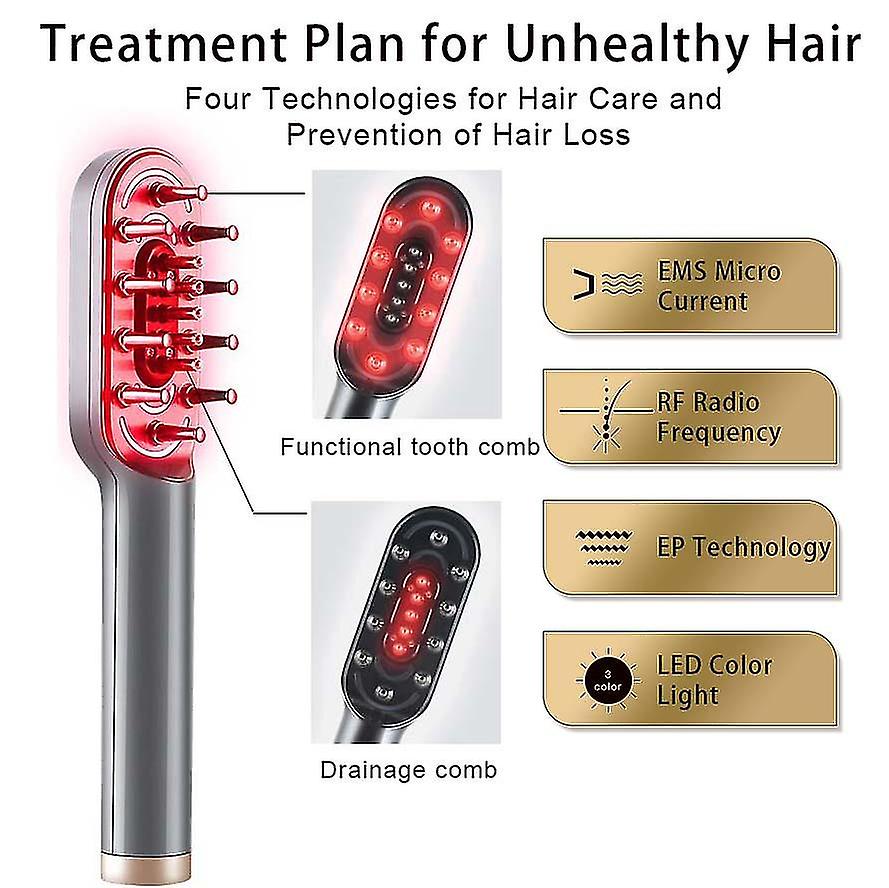 Hair Growth Comb Electric Scalp Massager Brush Ems Rf Hair Loss ...