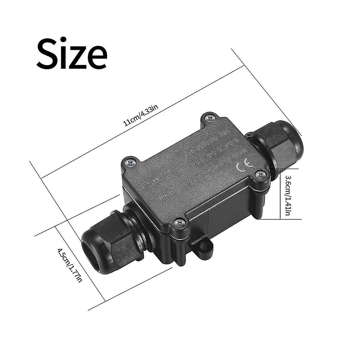 Ip68 Waterproof Junction Box,3-way Outdoor Electrical Connectors,cable ...