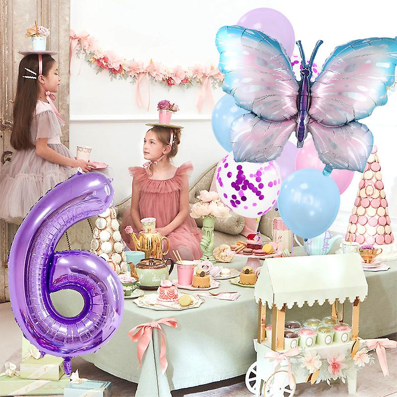 9 Pcs Butterfly Balloons, 32 Inch Number Balloons Butterfly Balloons ...