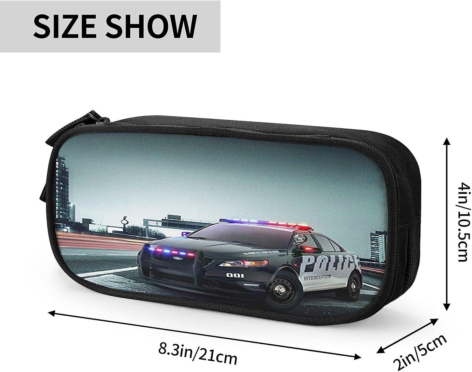 Pencil Case Awesome City Police Car Large Capacity Pencil Bag Pen Case ...