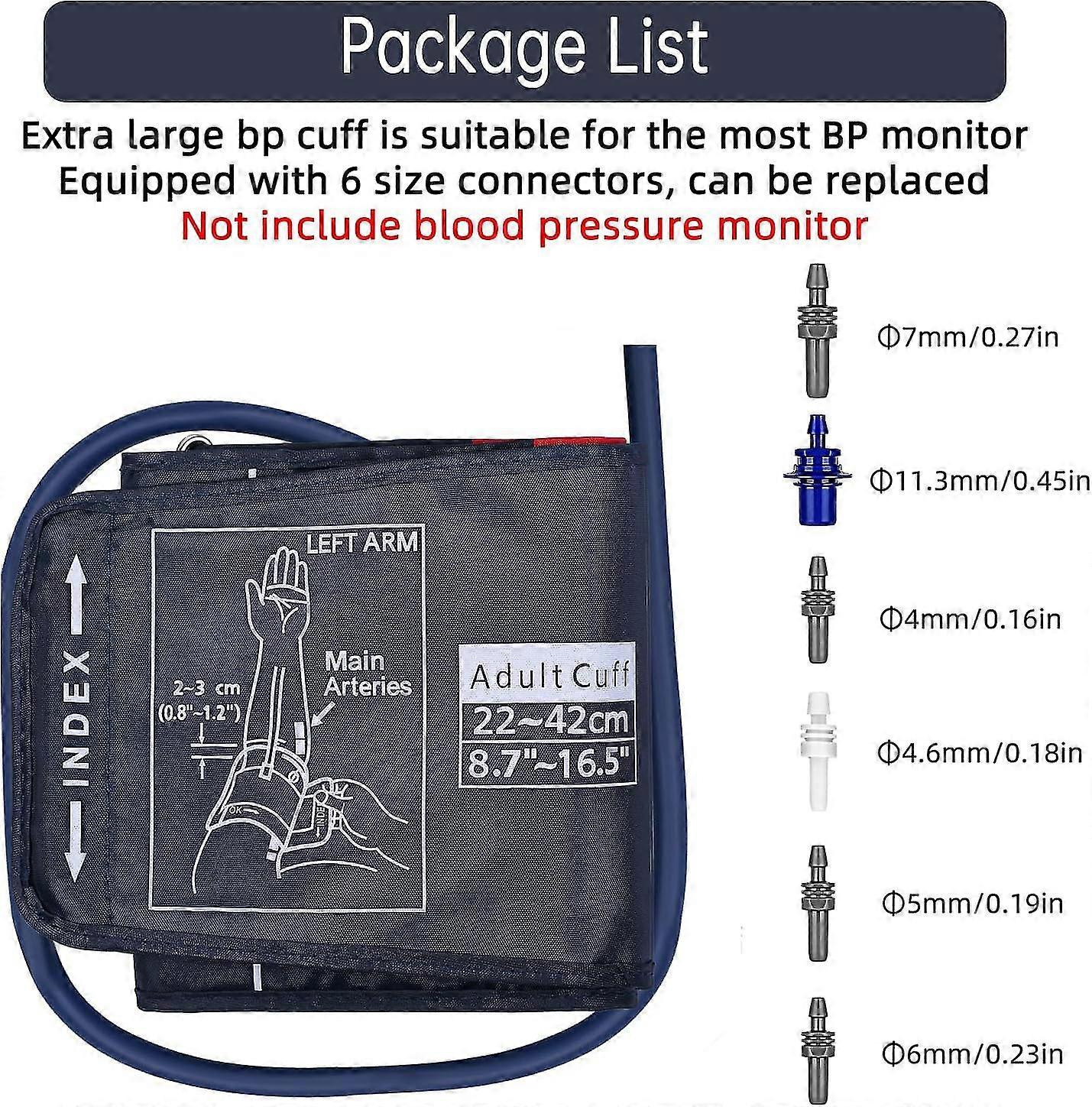 Large Blood Pressure Cuff, 8.7-17.5 (22-52CM) BP Cuff Compatible with ...