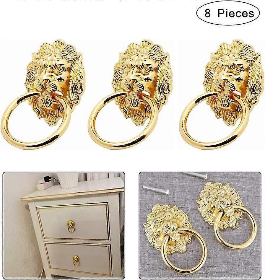 Lion Head Cabinet Pulls, 8 Pieces Antique Bronze Lion Drawer Pulls ...