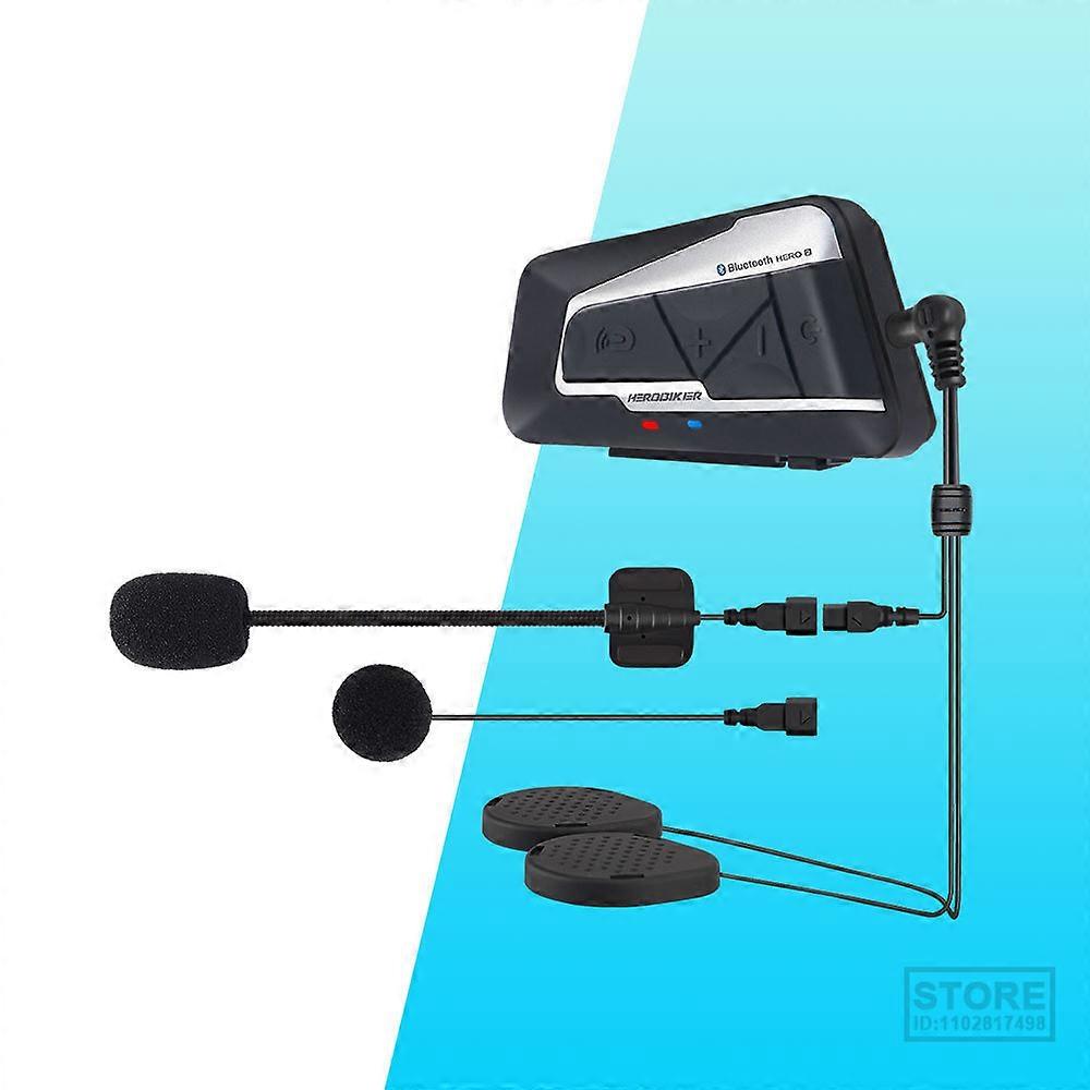 2 Sets 1200m Bt Motorcycle Helmet Intercom Waterproof Wireless ...