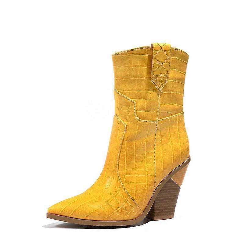 Women's Warm High Heel Cowboy Boots | Fruugo UK