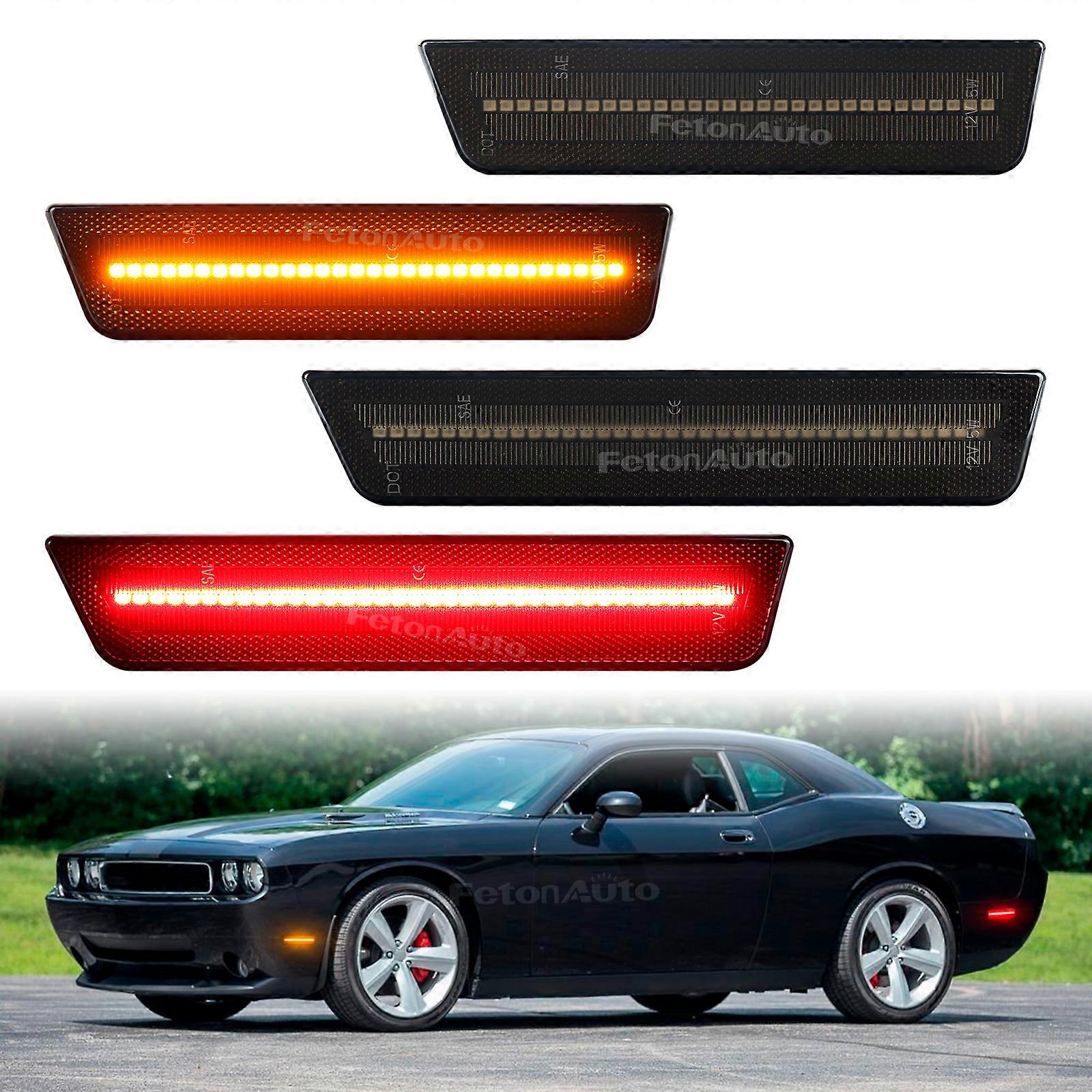 Car Front/Rear Bumper Parking Light Red Amber LED Side Marker Light ...