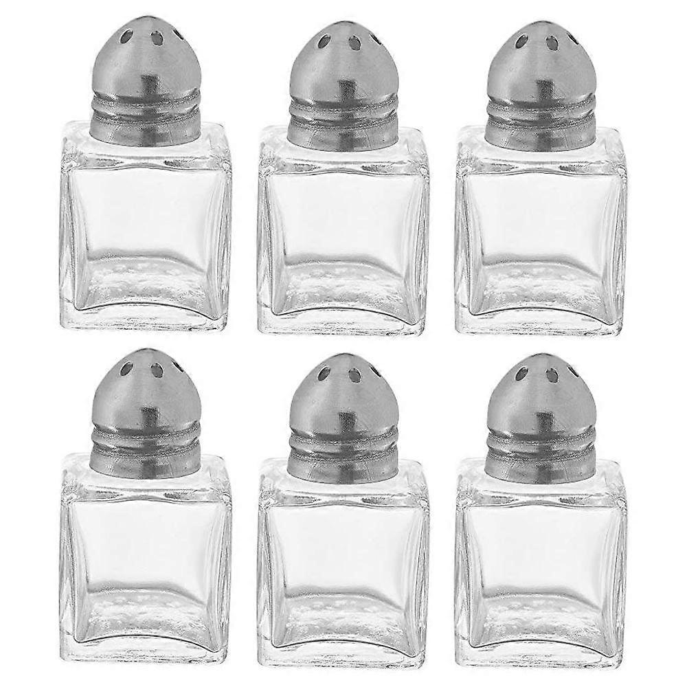 QQDD Mini Salt and Pepper Shakers, 0.5 oz / 1/2 oz Glass Cube Body ...
