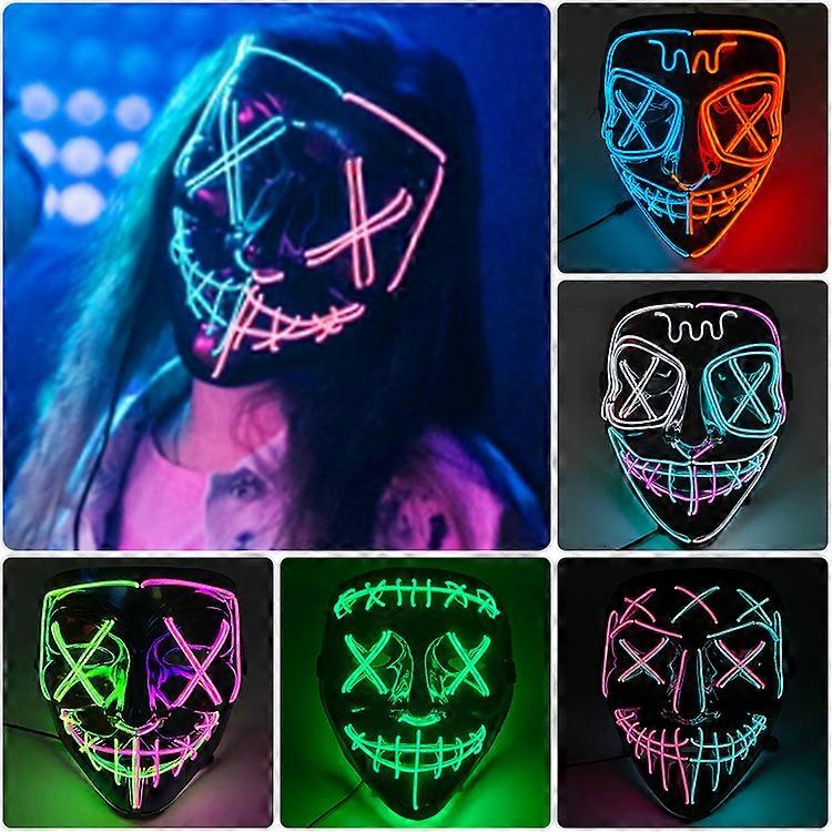 Halloween Luminous LED Mask Purge Masks Election Mascara Costume Mask ...
