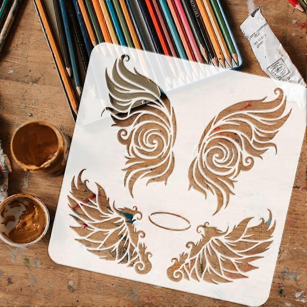 Angel Wings Painting Stencil 11.8x11.8 inch Reusable 2 Styles Fancy ...
