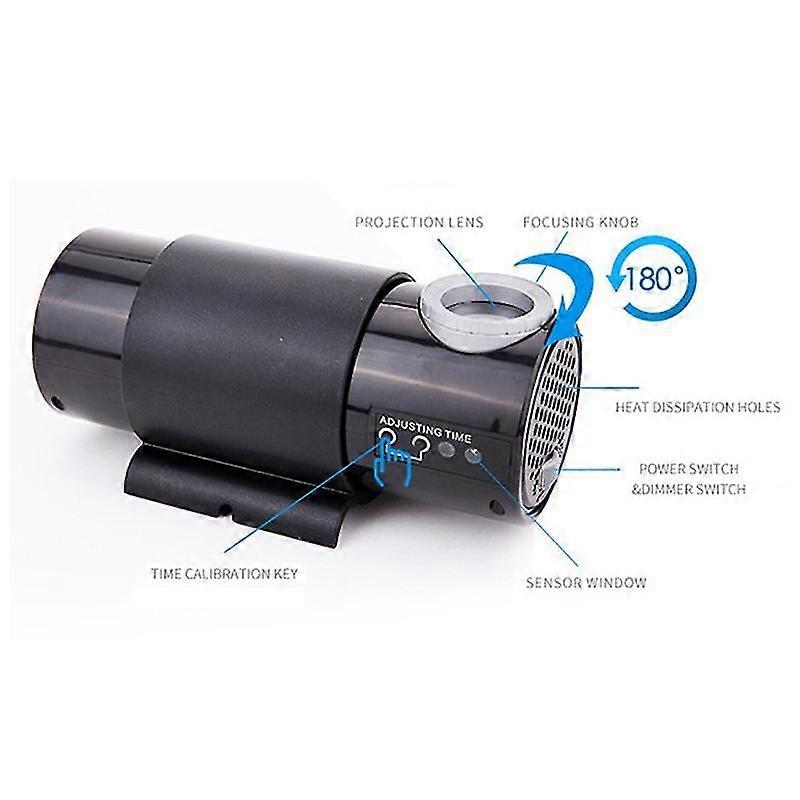 Roman Digital Led Projection Desk Clock Silent Remote Control Projector ...