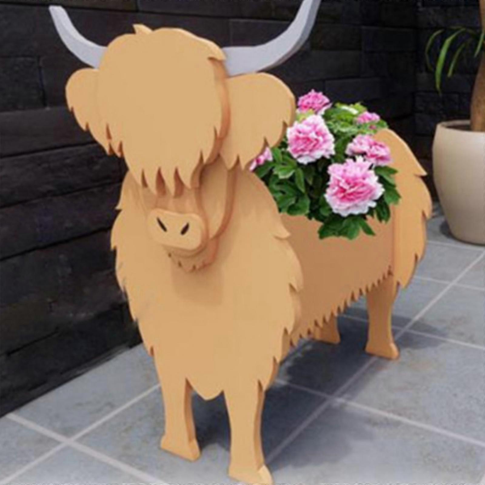 Cute Cow Flower Pot for Garden Decoration, Animal Shape Plant Container ...