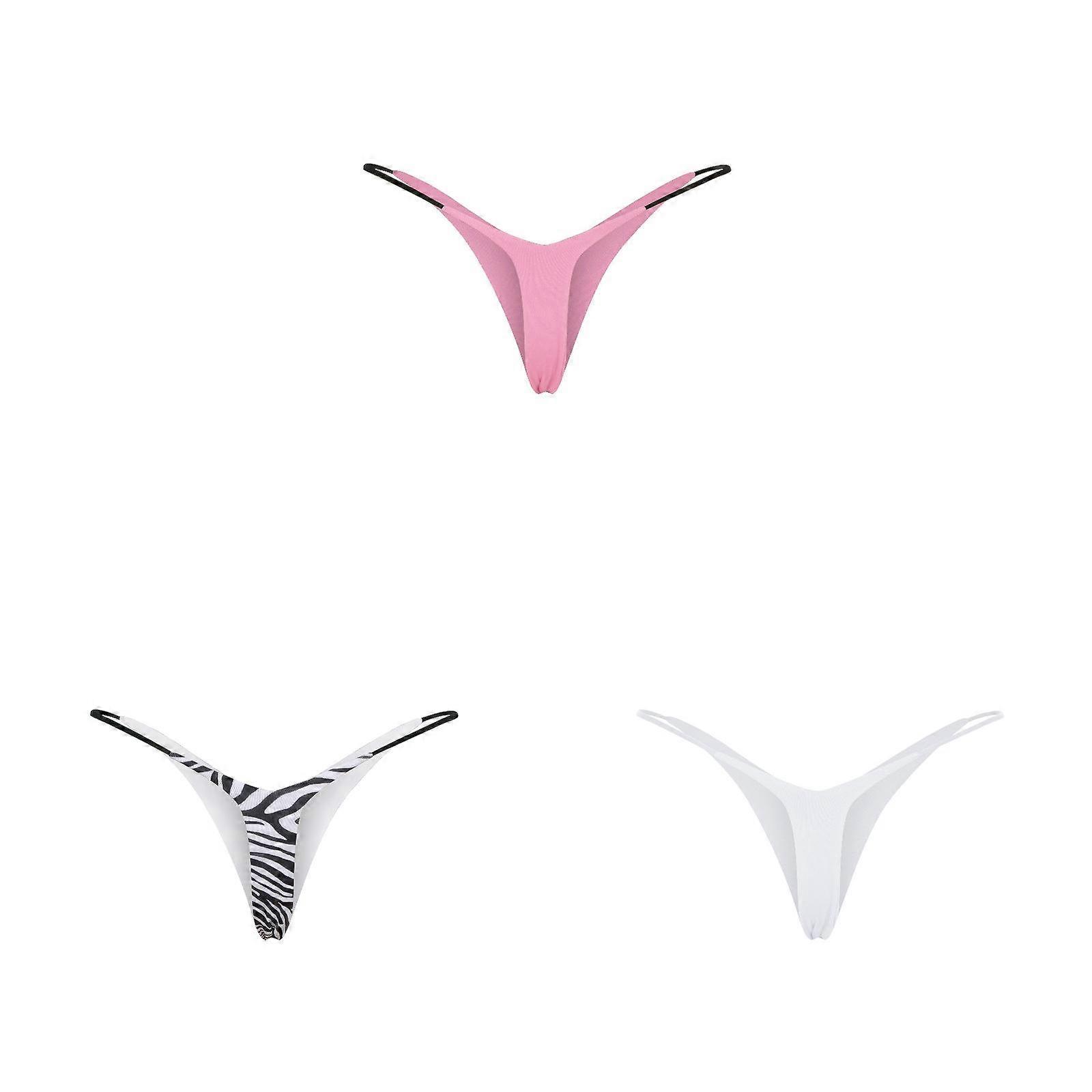 3/2/1 PCS Micro Thong Women Leopard Print T-Back Panties Seamless Thin ...