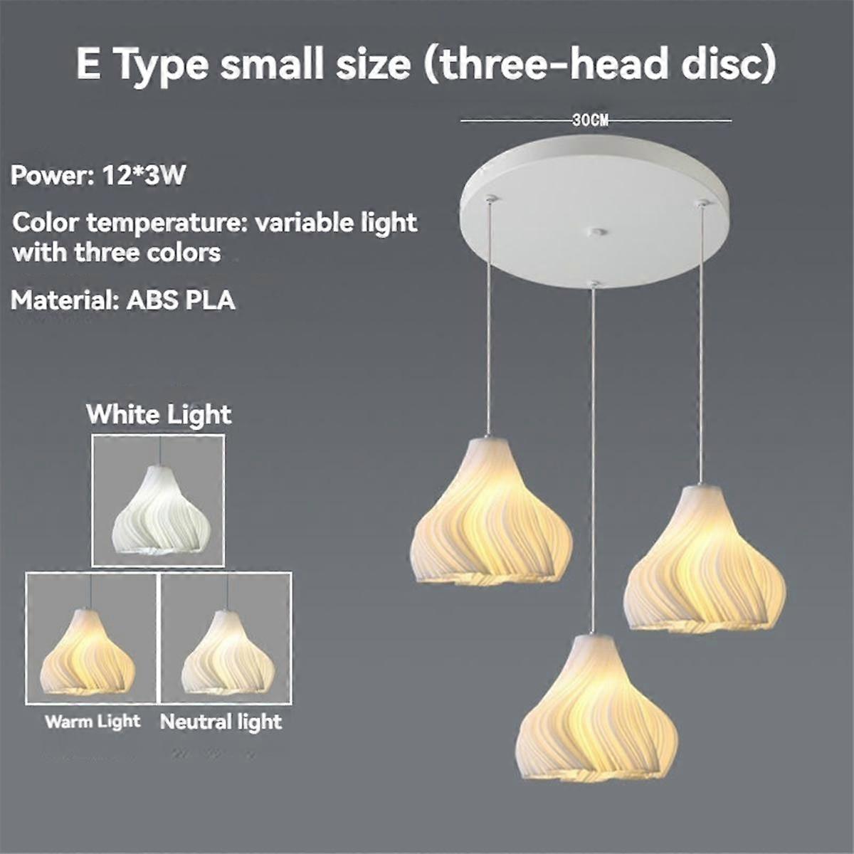 3D Printed Cluster 3-Light Chandelier Wave Design Ceiling Chandelier ...