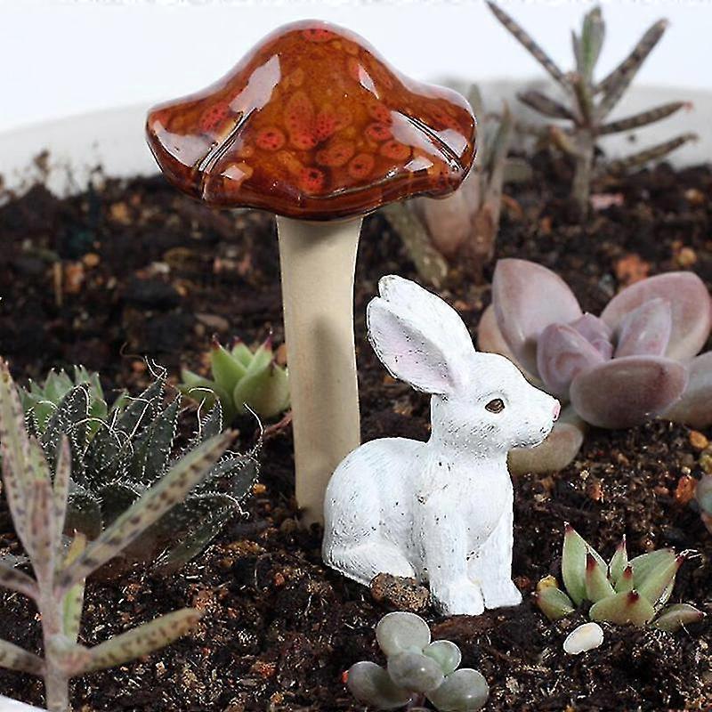 Ceramic Simulation Mushroom Model Bonsai Ornament Diy Home Garden Lawn ...