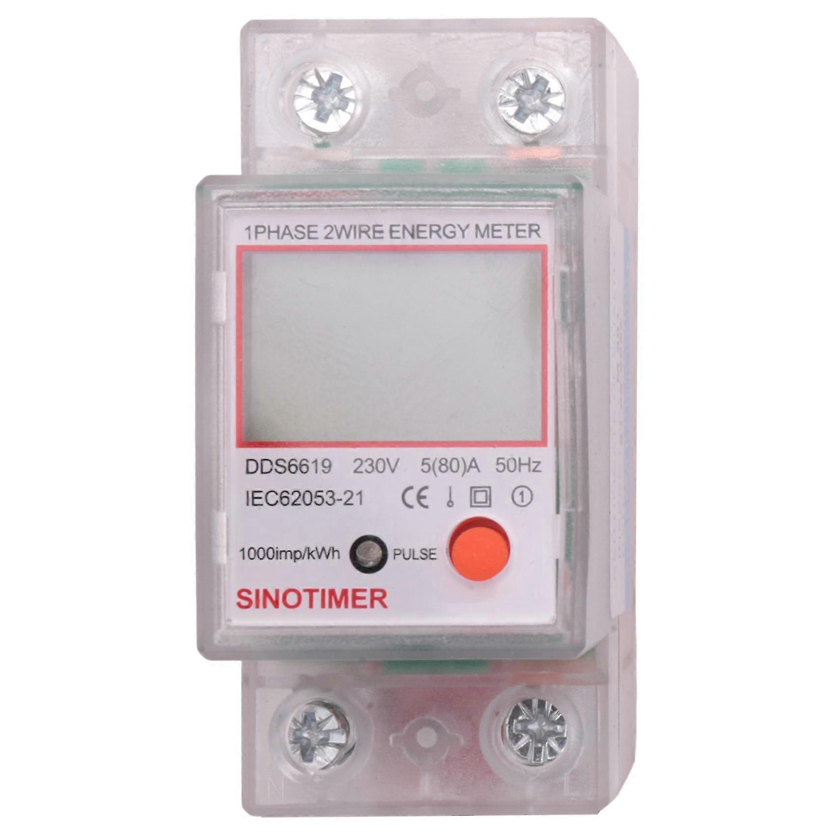 Dds6619-012 Ac 220v 80a Lcd Digital Backlight Single Phase Energy Meter ...