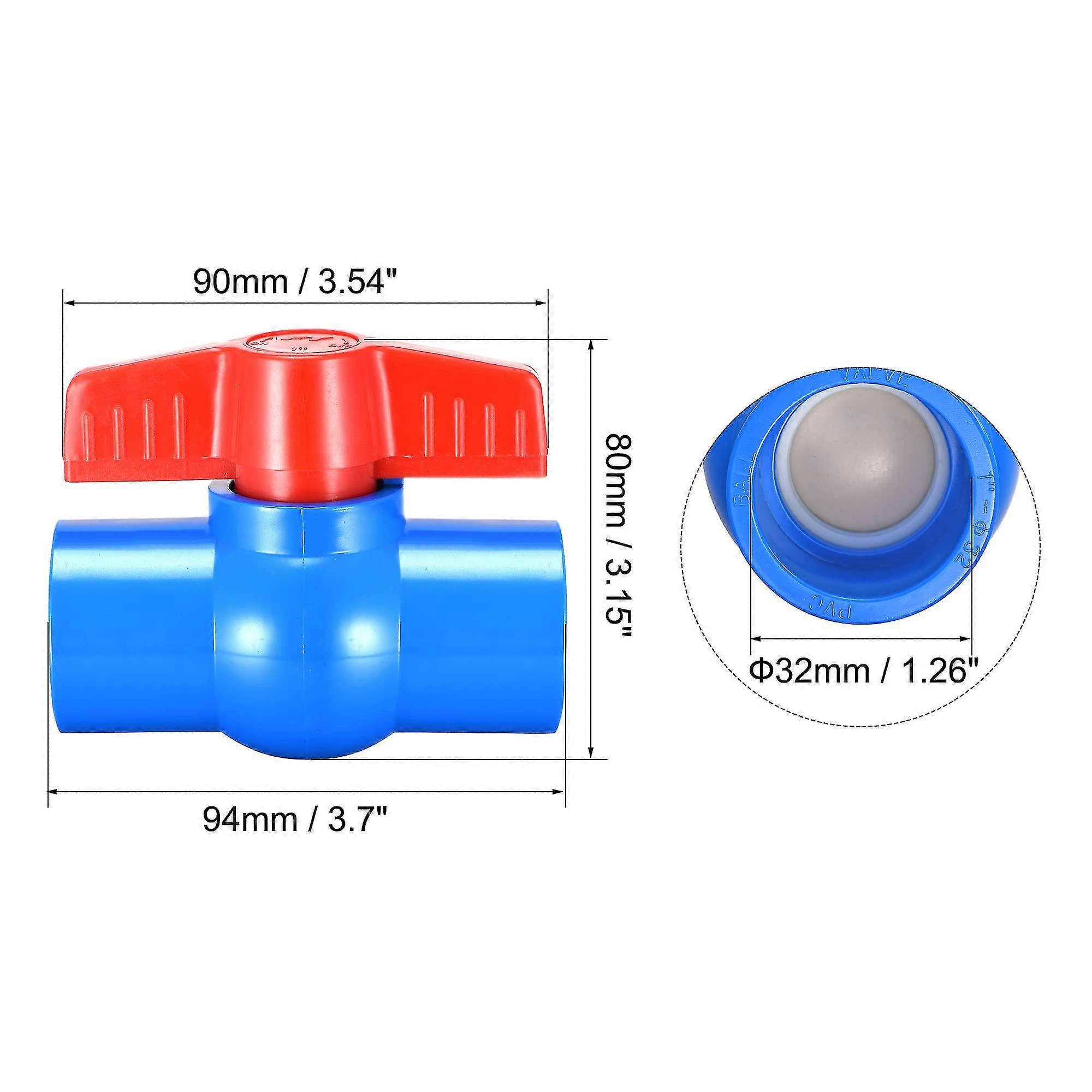 Ball Valve, 32mm ID PVC Socket End Shut Off Valve for Aquarium Setup ...