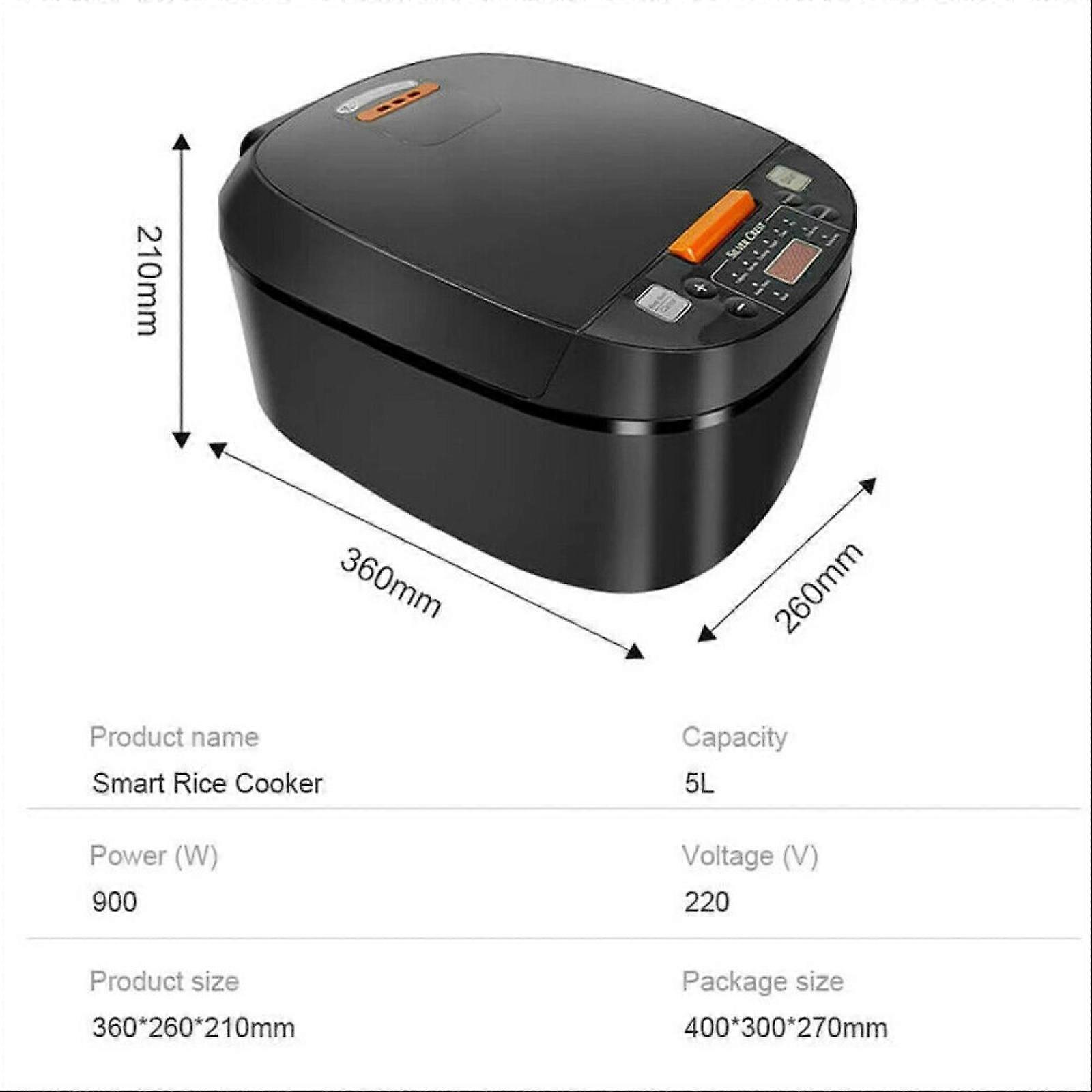 5L Intelligent Rice Cooker 900W Electric Rice Steamer For Family with Keep Warm Function ...