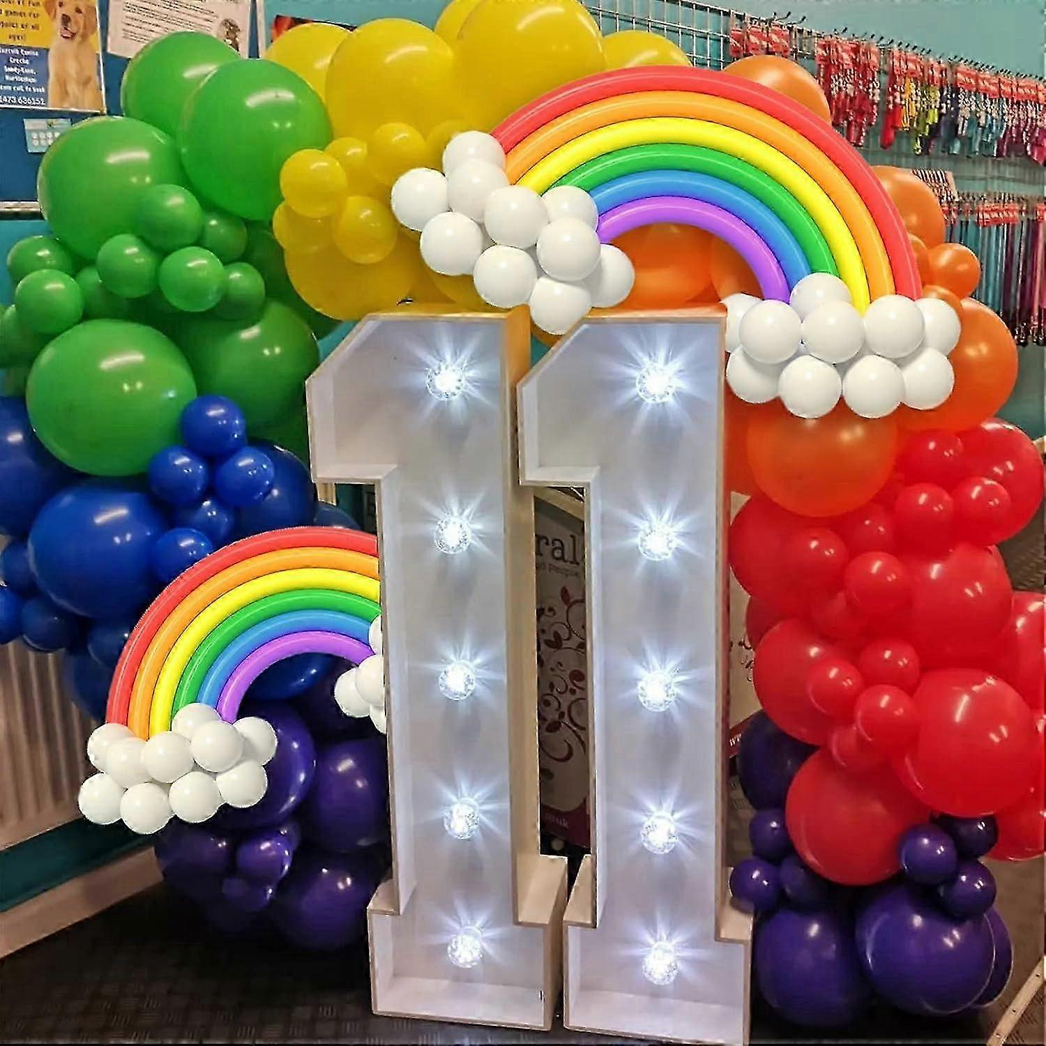 DIY 260 Rainbow Balloons Garland Kit 24PCS Colorful Long Balloons ...