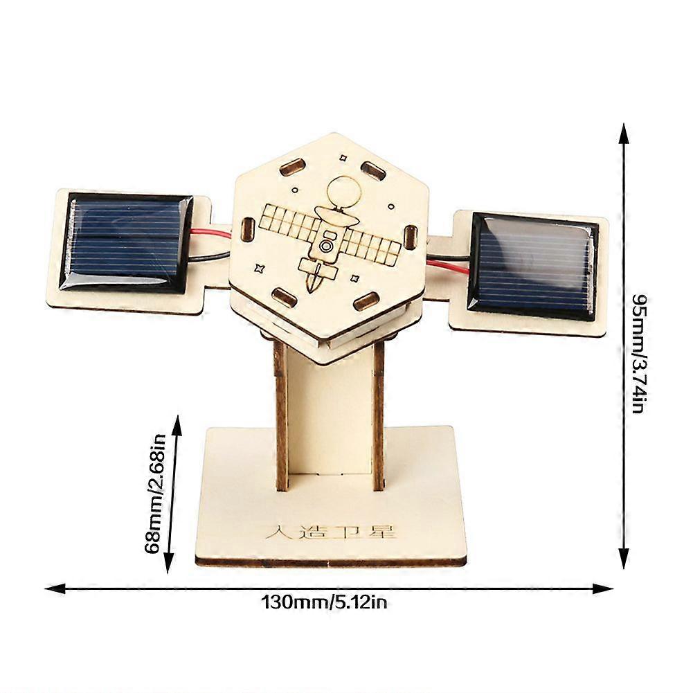 Wooden Solar Satellite DIY Kit STEM Space Science Exploration Toy for Kids, Educational Solar ...
