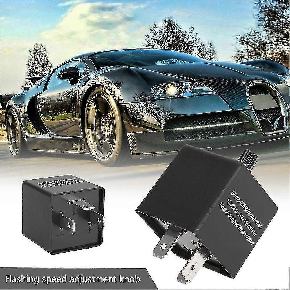 12V Car Adjustable Flasher Relay (CF14KT 3-Pin) for LED Turn Signal ...