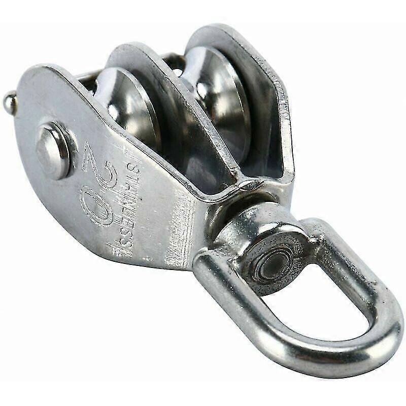 Set Of 2 304 Stainless Steel Double Pulleys - With Swivel Hook (m20 ...