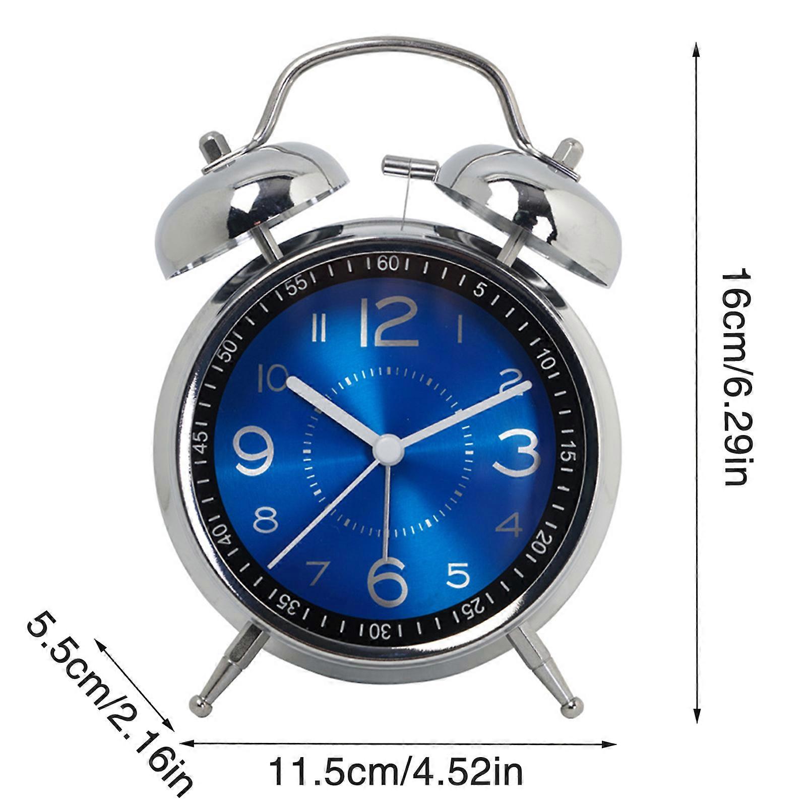Students Mini Creative Alarm Clock Round Metal Silent Alarm Clock for ...