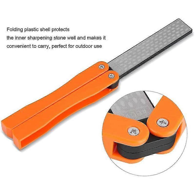 Dual-grit Diamond Sharpening Stone, Folding Pocket Diamond Whetstone ...