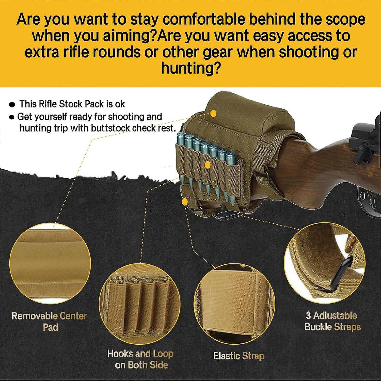 Rifle Buttstock - Rifle Shotgun Tactical Buttstock Cheek - for Hunting ...