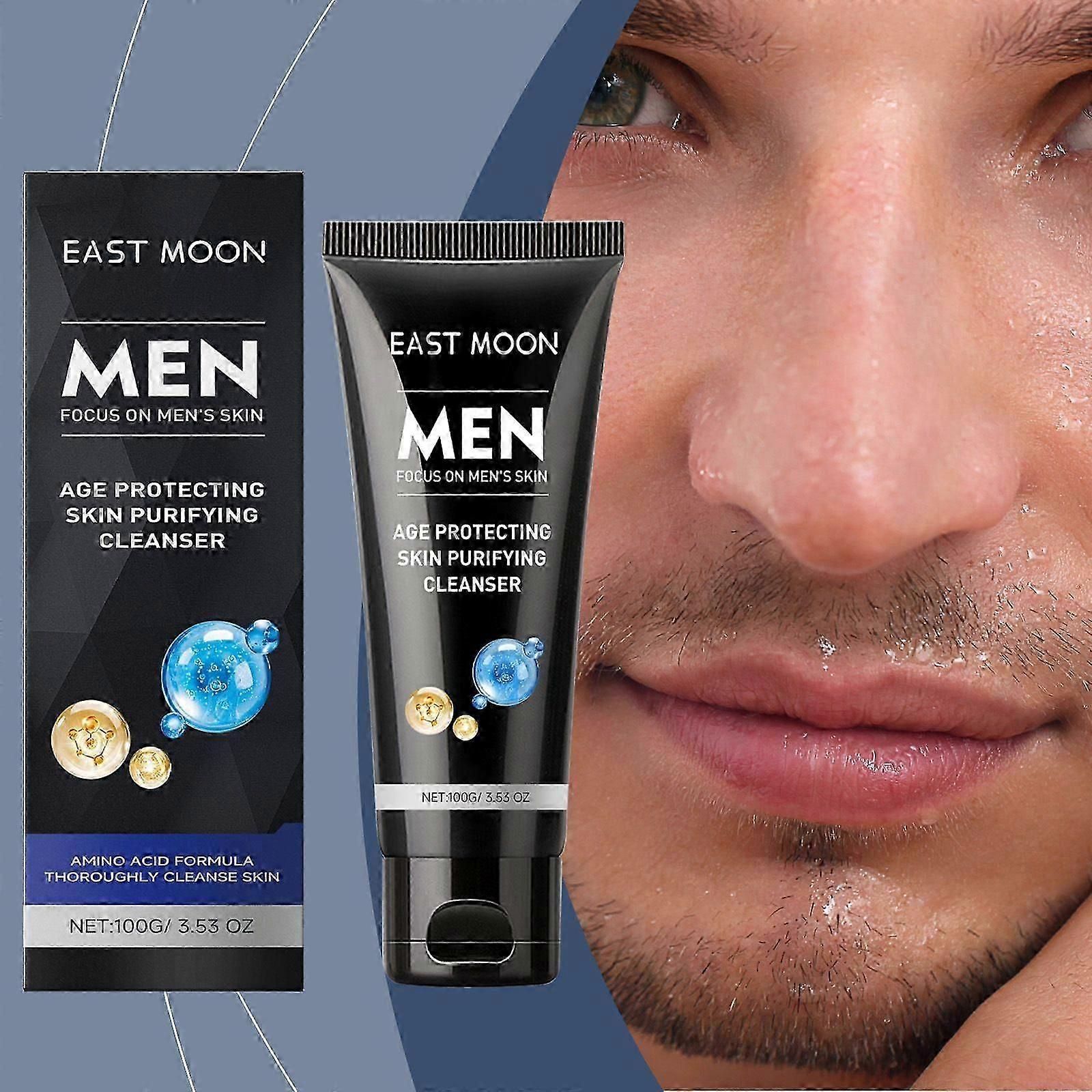 East Moon Men's Facial Cleanser Nourishing Moisturizing Amino Acid Mild ...
