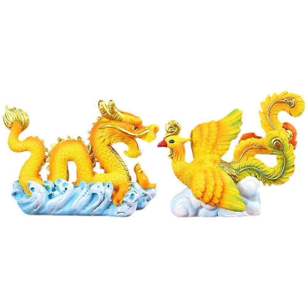 Chinese Dragon and Phoenix Cake Toppers Dessert Cupcake Topper Desktop ...